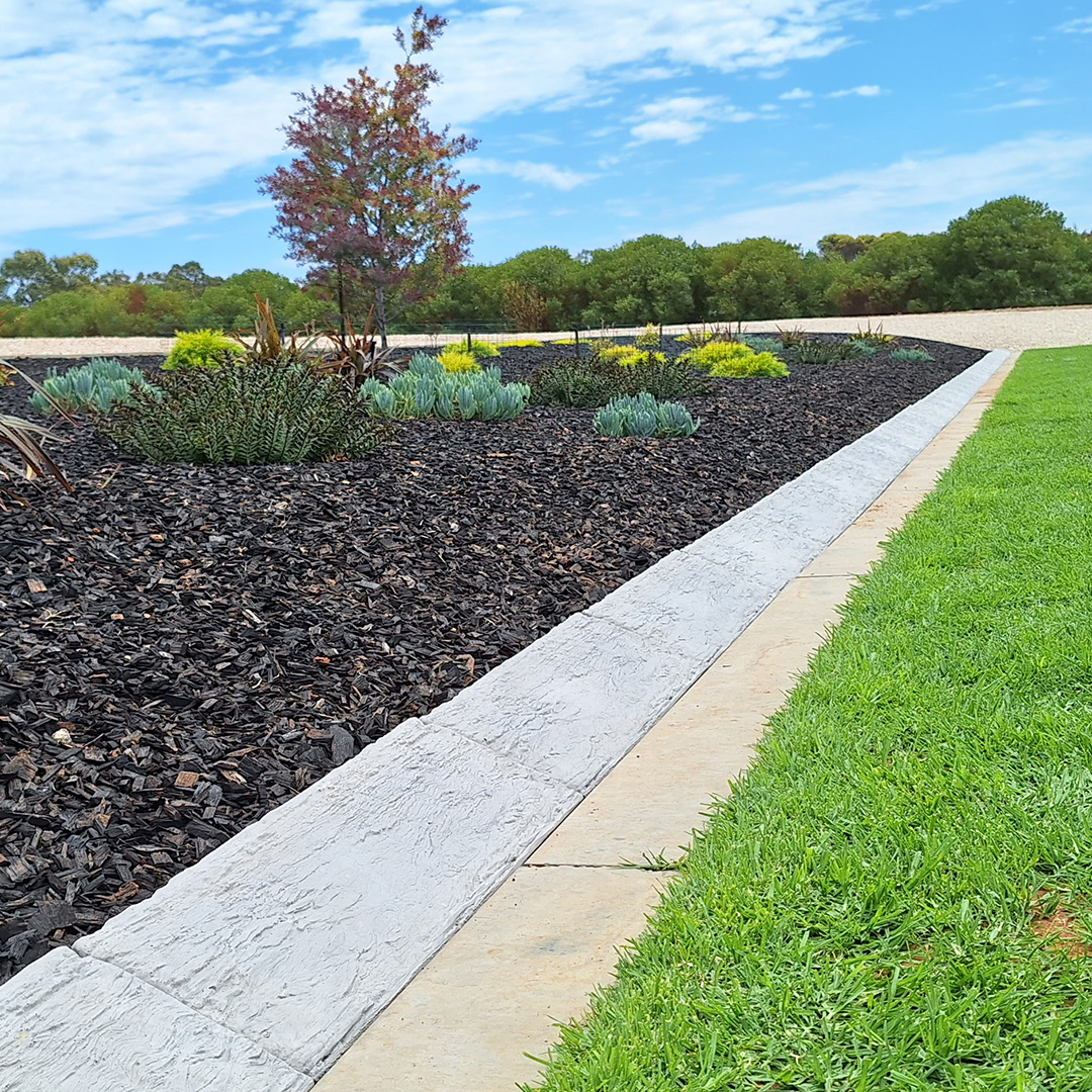 Landscape Timber Pathway Edging Timber Stone Pavers | Wood Finish